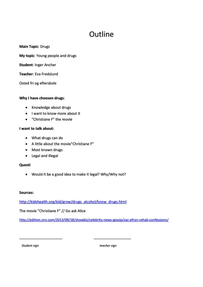 Outline - Engelsk - Opgaver.com