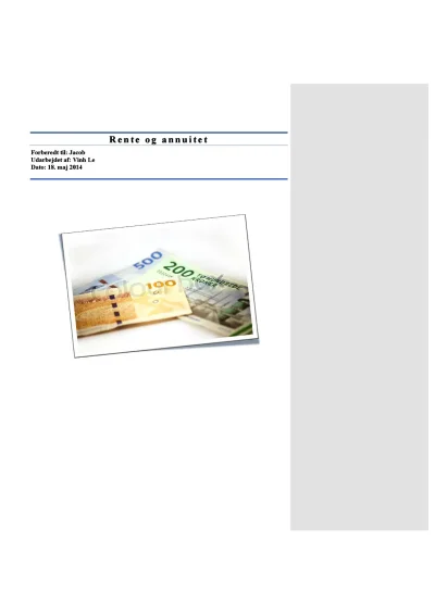 Rente og annuitet - Matematik - Opgaver.com