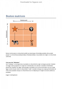 Boston matricen, Forklaring - Virksomhedsinf. - Opgaver.com
