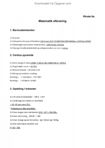 Matematik aflevering - Matematik - Opgaver.com